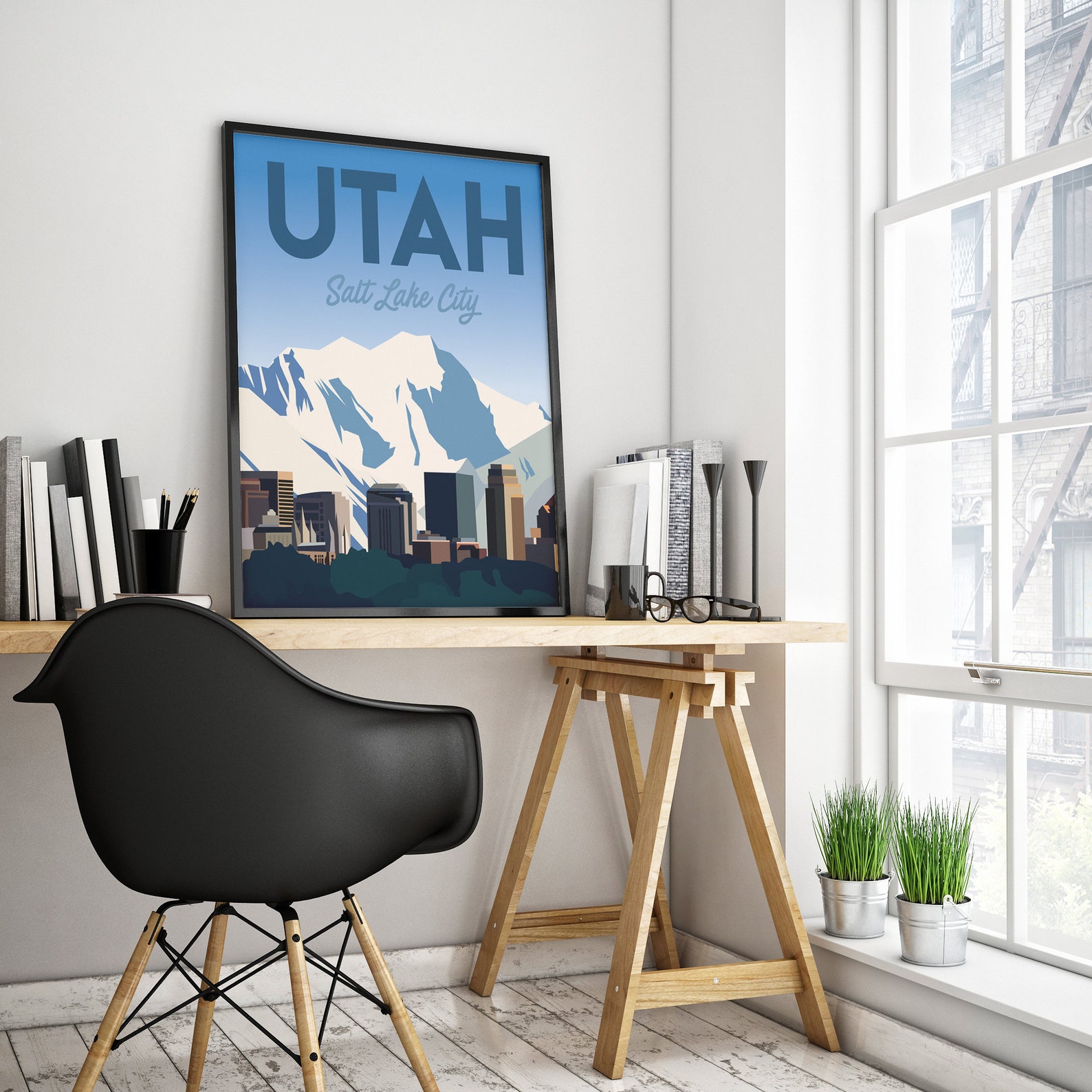 Salt Lake City Utah Travel Poster Instant Download - Etsy