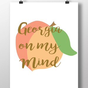 Georgia on My Mind Print | Instant Download - Etsy