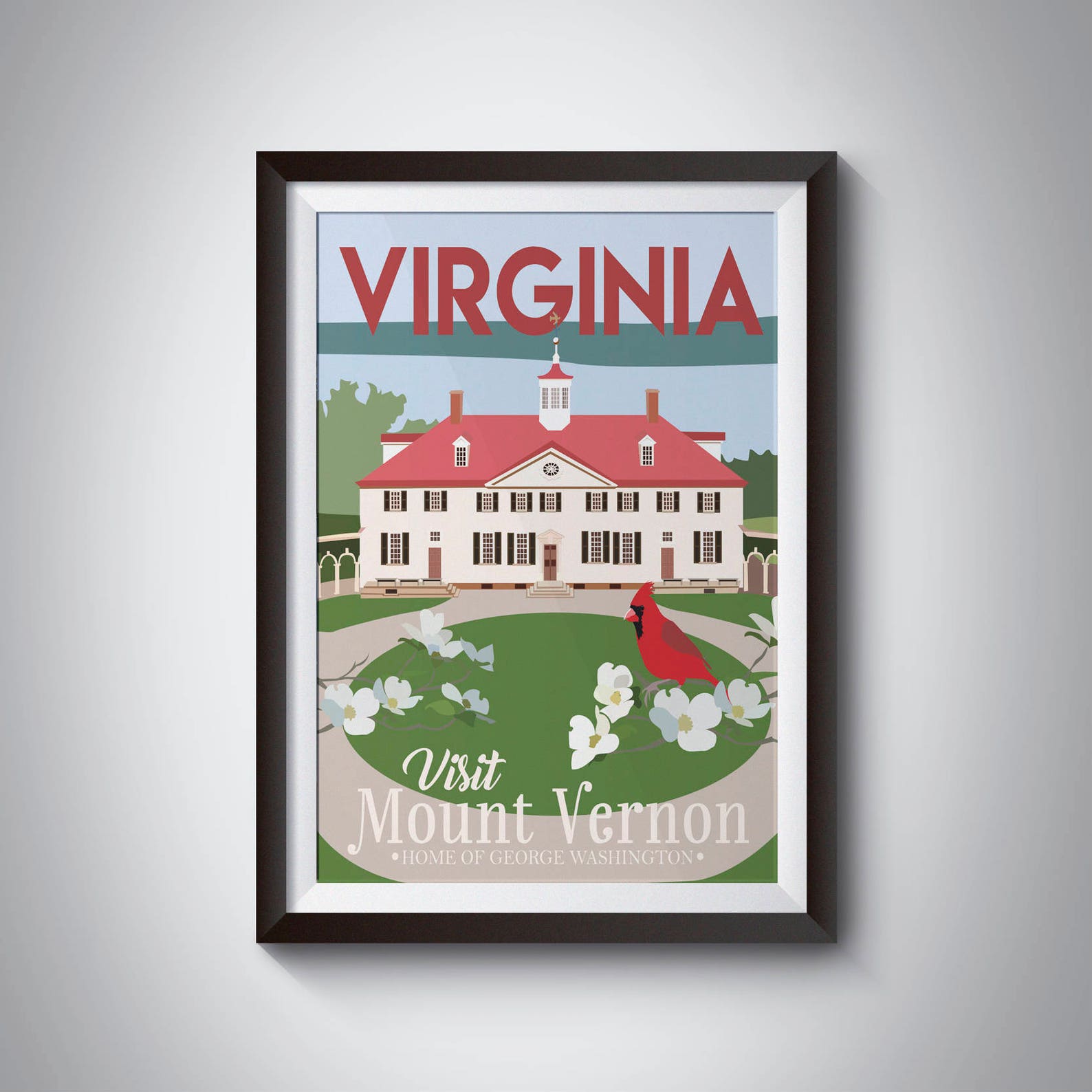 Virginia | Travel Poster | Instant Download | Travel Art | Retro Travel ...