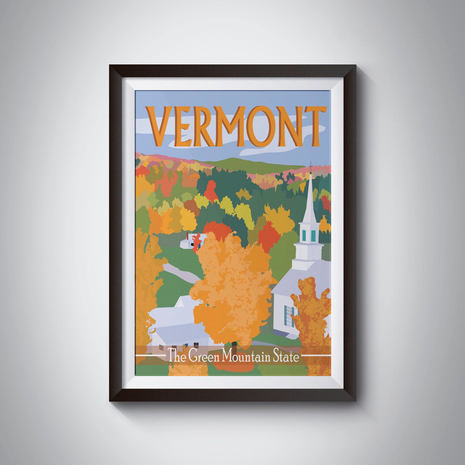 Vermont | Travel Poster | Instant Download | Travel Art | Retro Travel ...