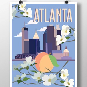 Atlanta | Travel Poster | Instant Download | Travel Art | Retro Travel ...