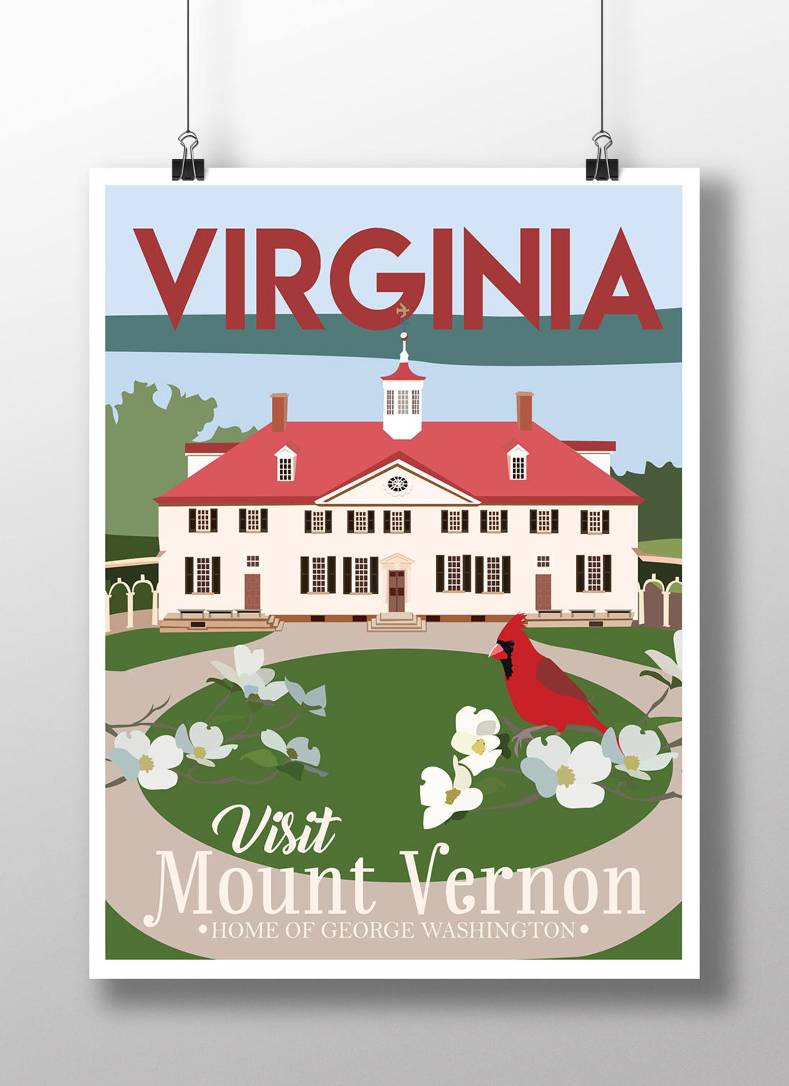 Virginia | Travel Poster | Instant Download | Travel Art | Retro Travel ...