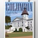 Columbia South Carolina Travel Poster Instant Download Travel Art Retro ...