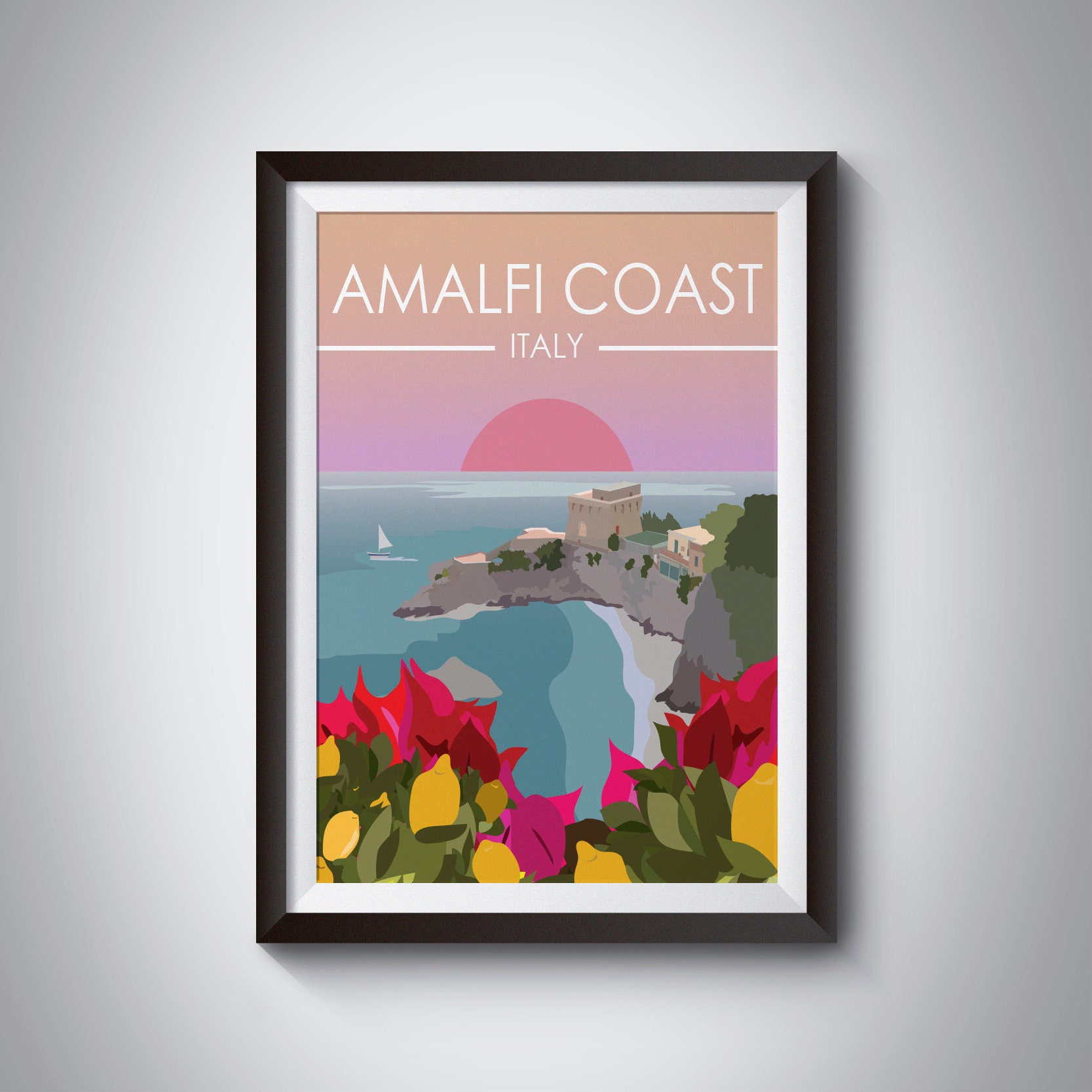 Amalfi Coast Italy Travel Poster Instant Download - Etsy