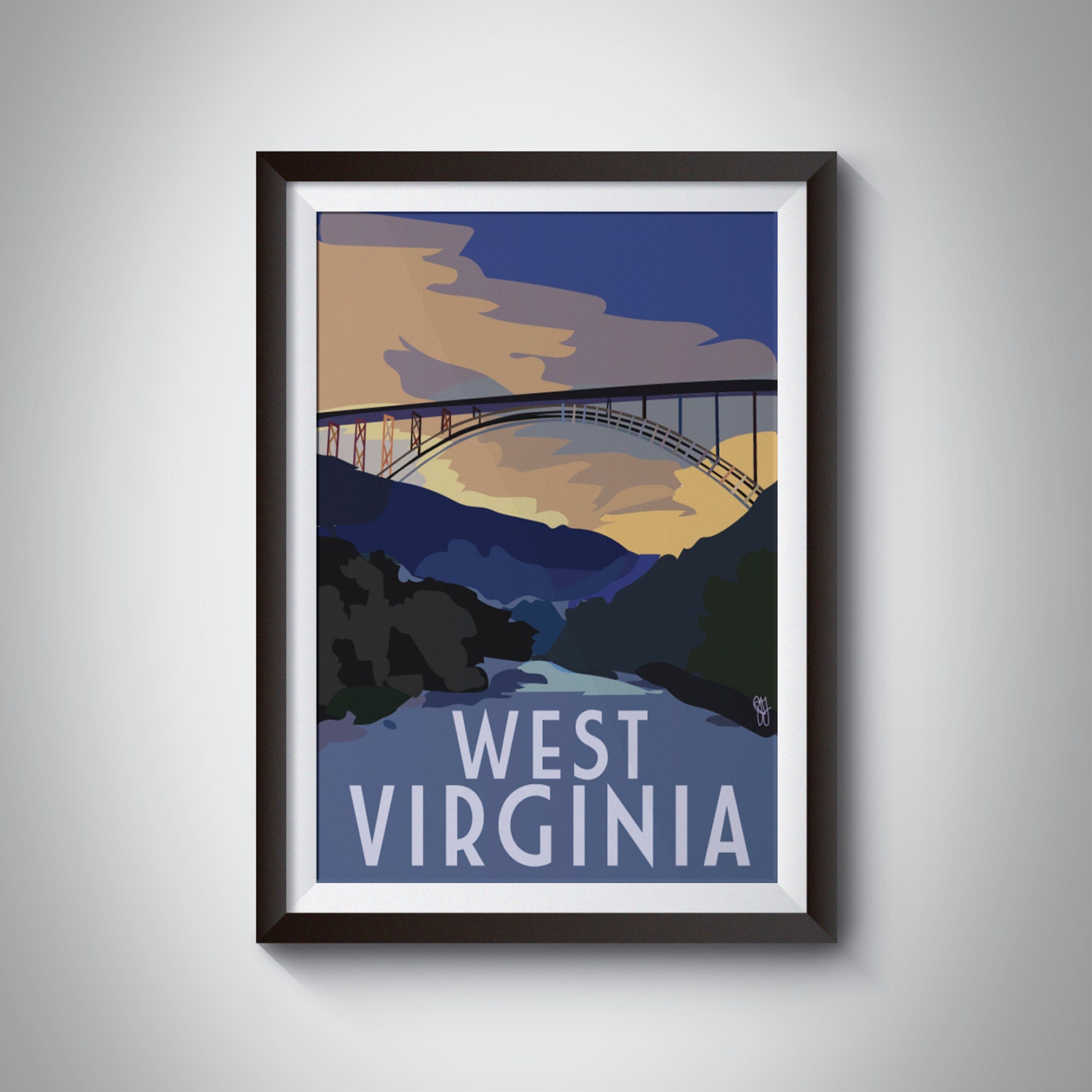 West Virginia Travel Poster Instant Download | Etsy