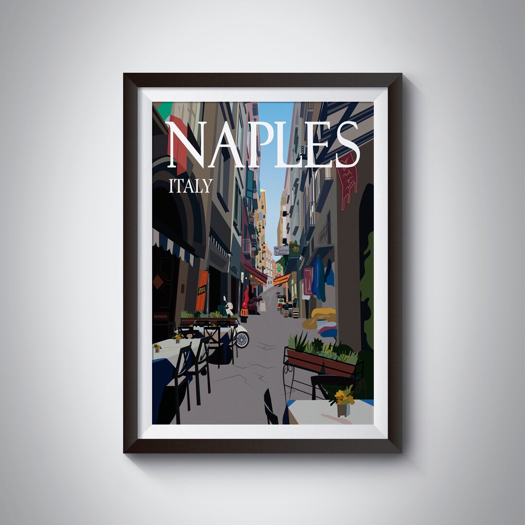 Naples | Italy | Travel Poster | Instant Download | Travel Art | Retro ...