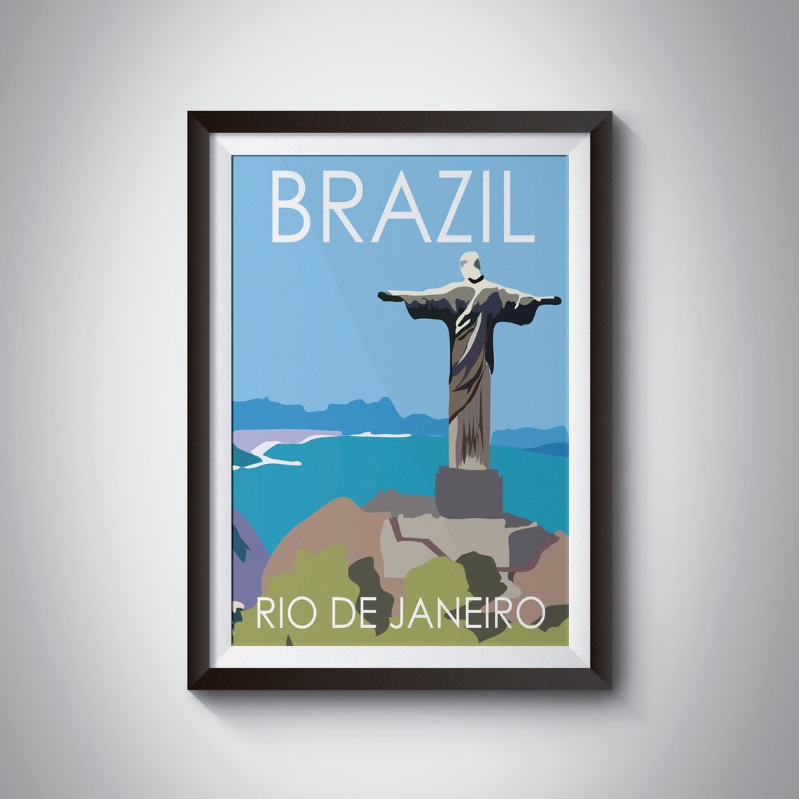 Rio De Janeiro Brazil Travel Poster Instant Download | Etsy