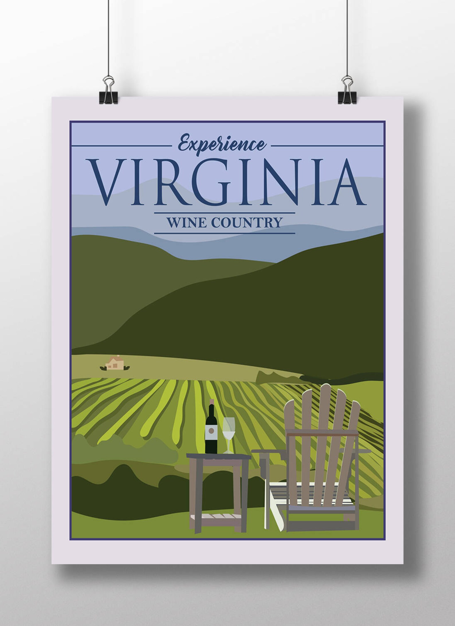 Virginia Wine Country Travel Poster Instant Download | Etsy