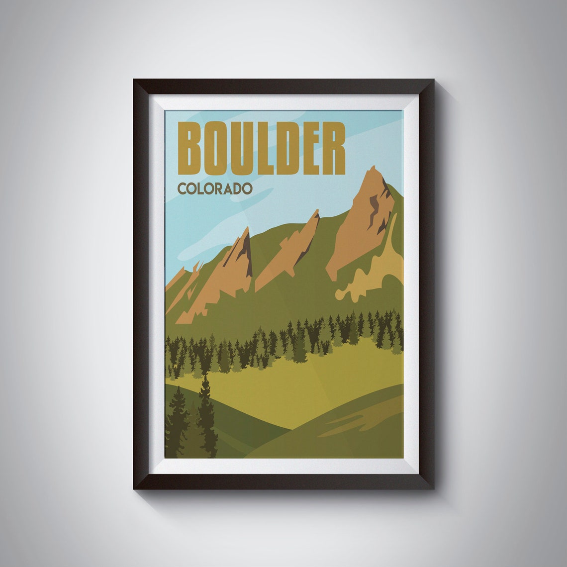 Boulder Colorado Travel Poster Instant Download | Etsy