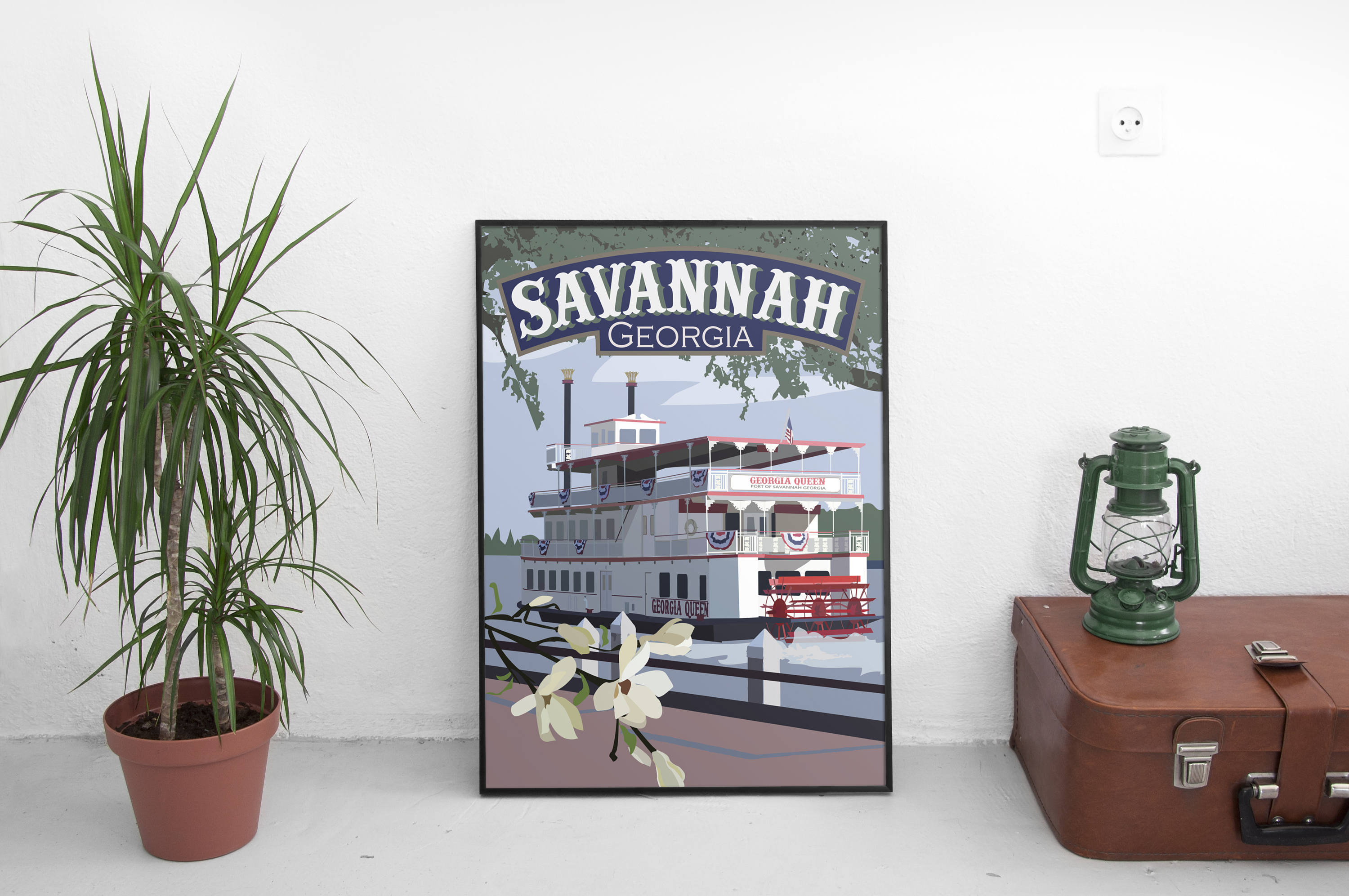 Savannah Georgia Travel Poster Instant Download - Etsy