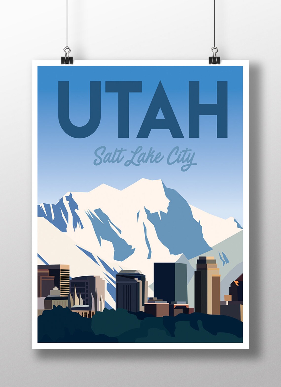 Salt Lake City Utah Travel Poster Instant Download - Etsy