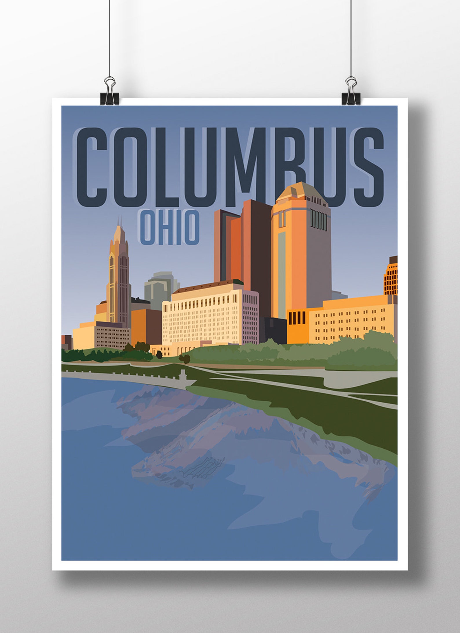 Columbus Ohio Travel Poster Instant Download | Etsy