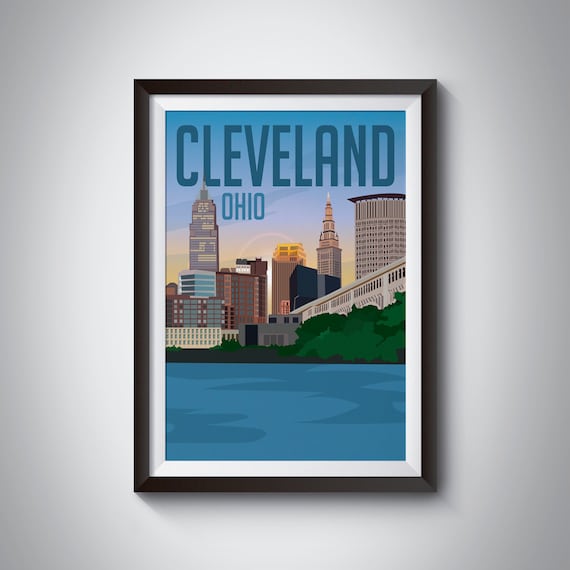 Cleveland Ohio Travel Poster Instant Download | Etsy