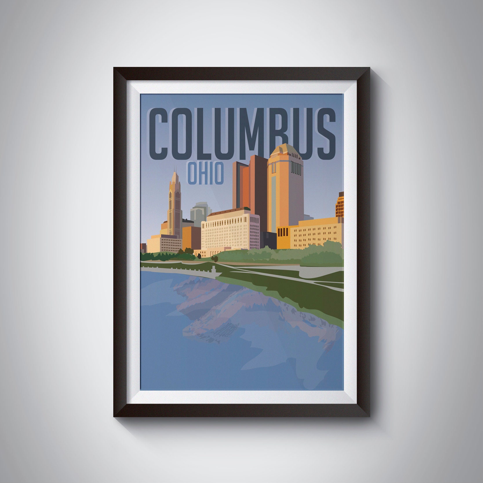 Columbus | Ohio | Travel Poster | Instant Download | Travel Art | Retro ...