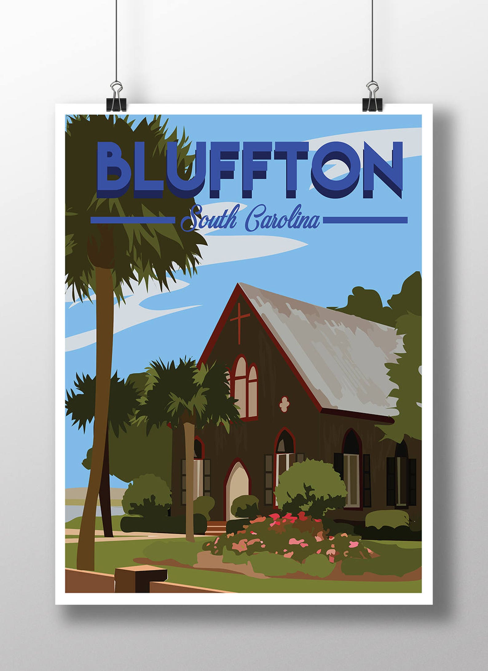 Bluffton | South Carolina | Travel Poster | Instant Download - Etsy