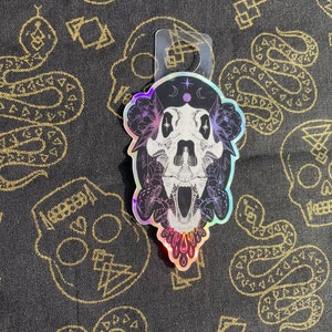 Holographic Animal Skull Sticker - Etsy