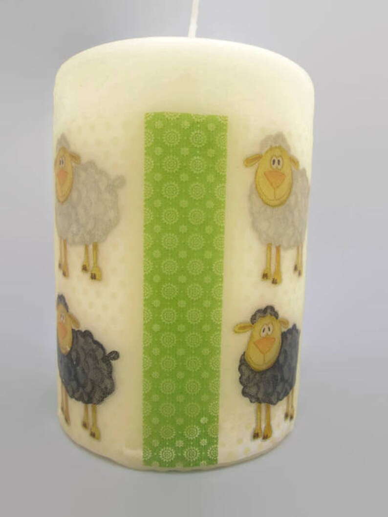 Decorated Candle Sheep Candle Lamb Candle Farm Candle - Etsy