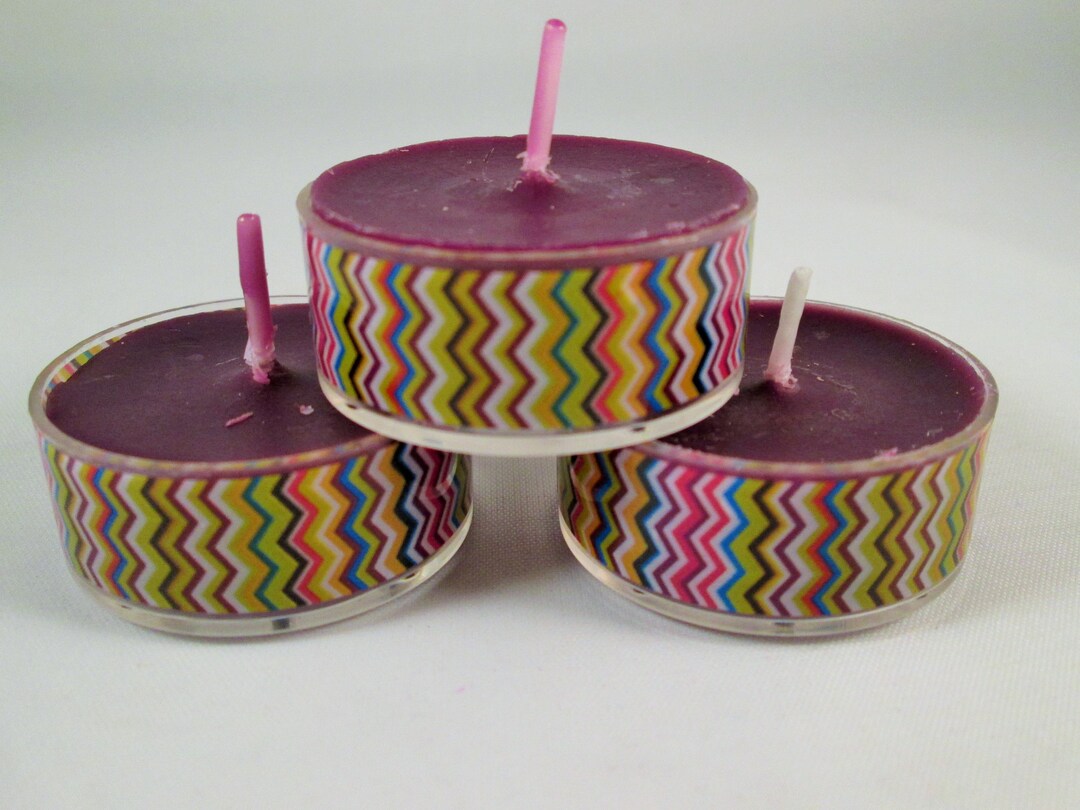 Purple Candles, Decorated Tea Lights, Washi Tealights, Purple Candles ...
