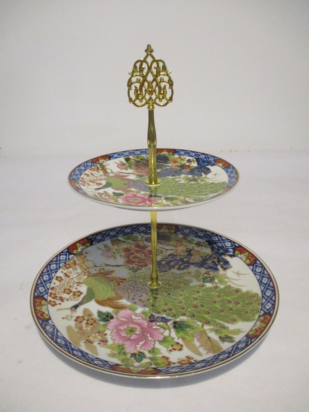 Cake Stand, Upcycled Plates, Two Tier Cake Stand, Chinese Cake Stand ...