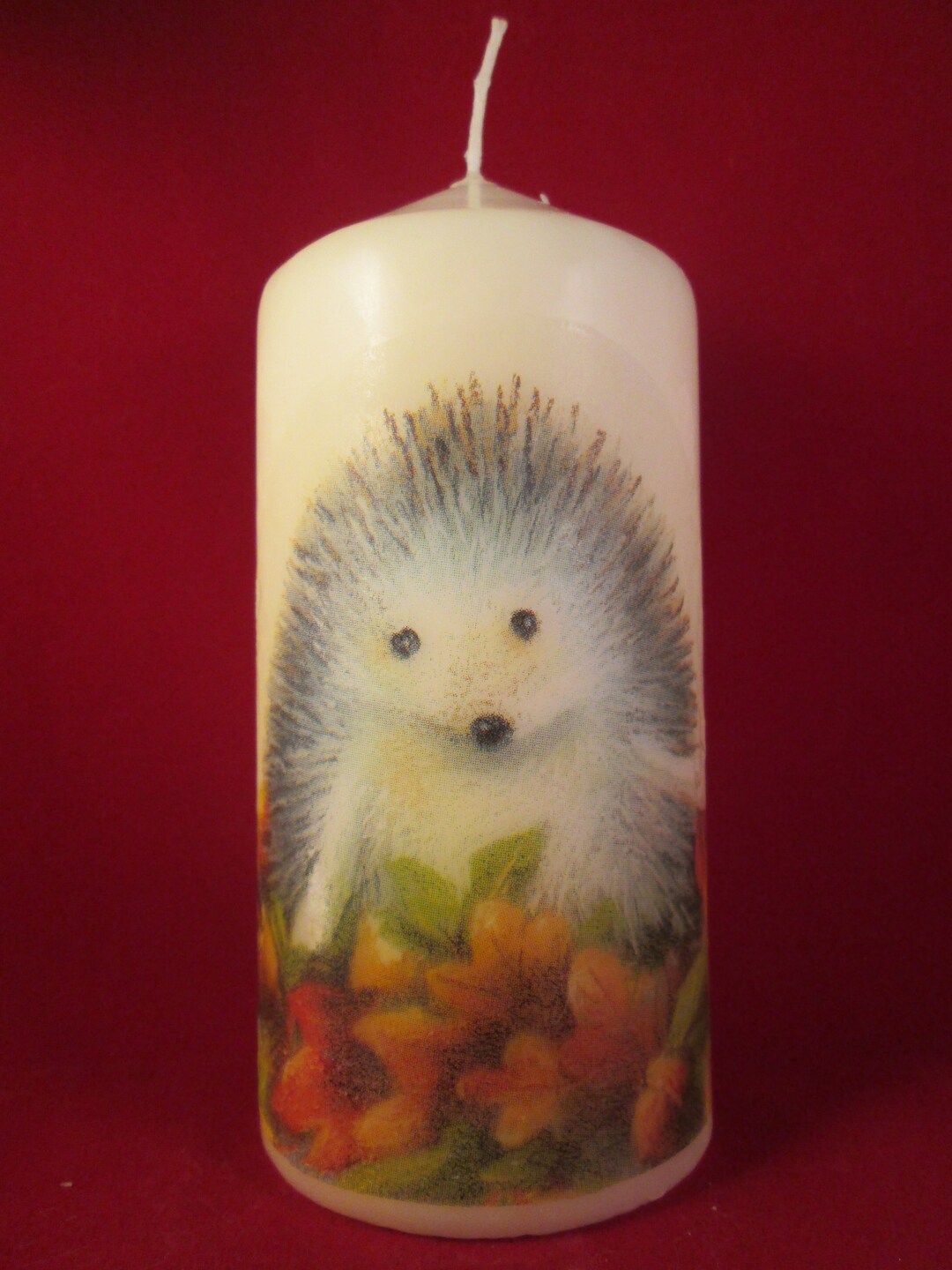 Decorated Candle, Hedgehog Candle, Xmas Candle, Christmas Candle ...