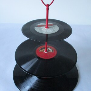 Record Cake Stand, Upcycled Records, Three Tier Cake Stand, Vinyl Cake ...