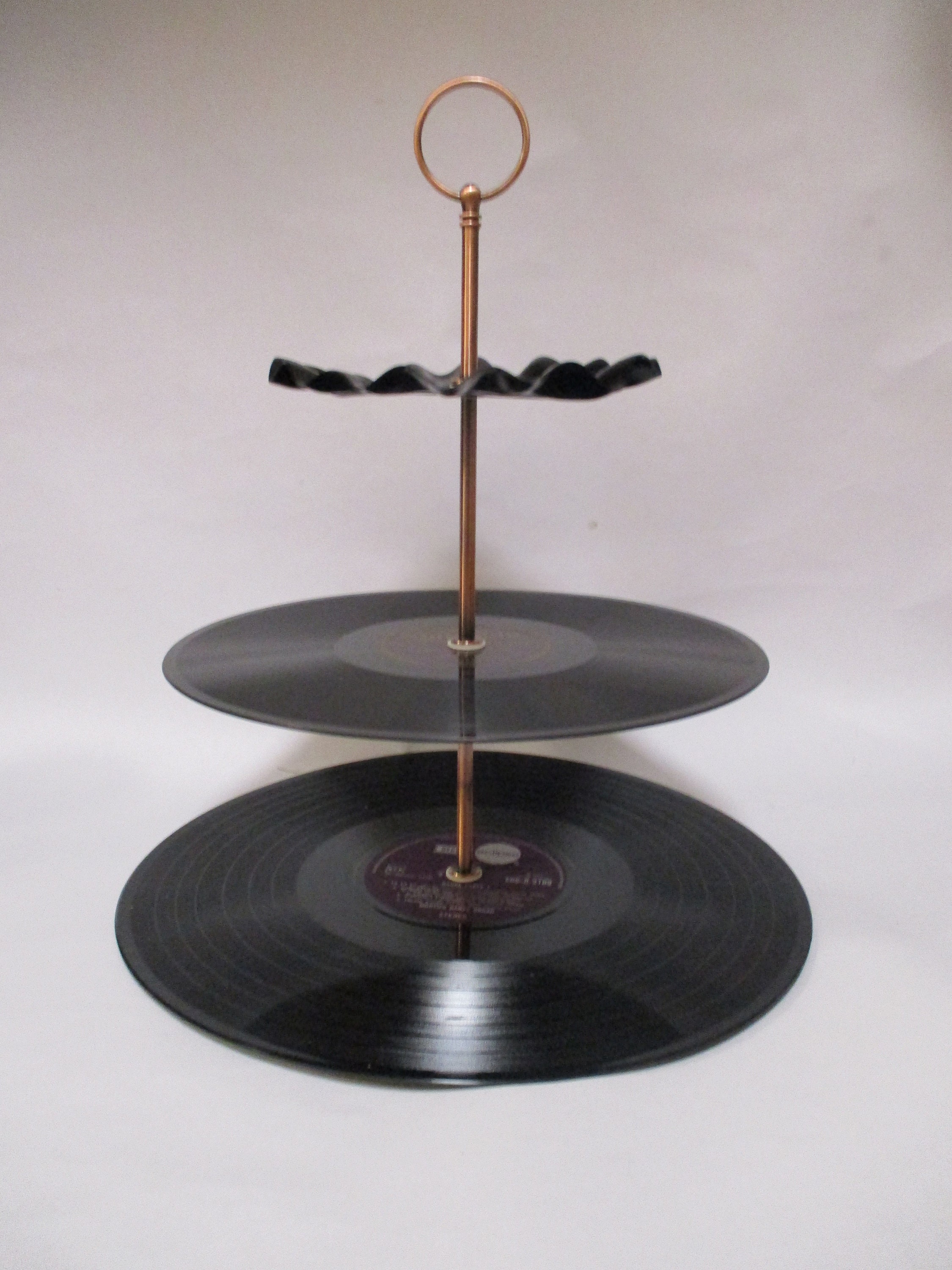 Record Cake Stand Upcycled Records Three Tier Cake Stand - Etsy