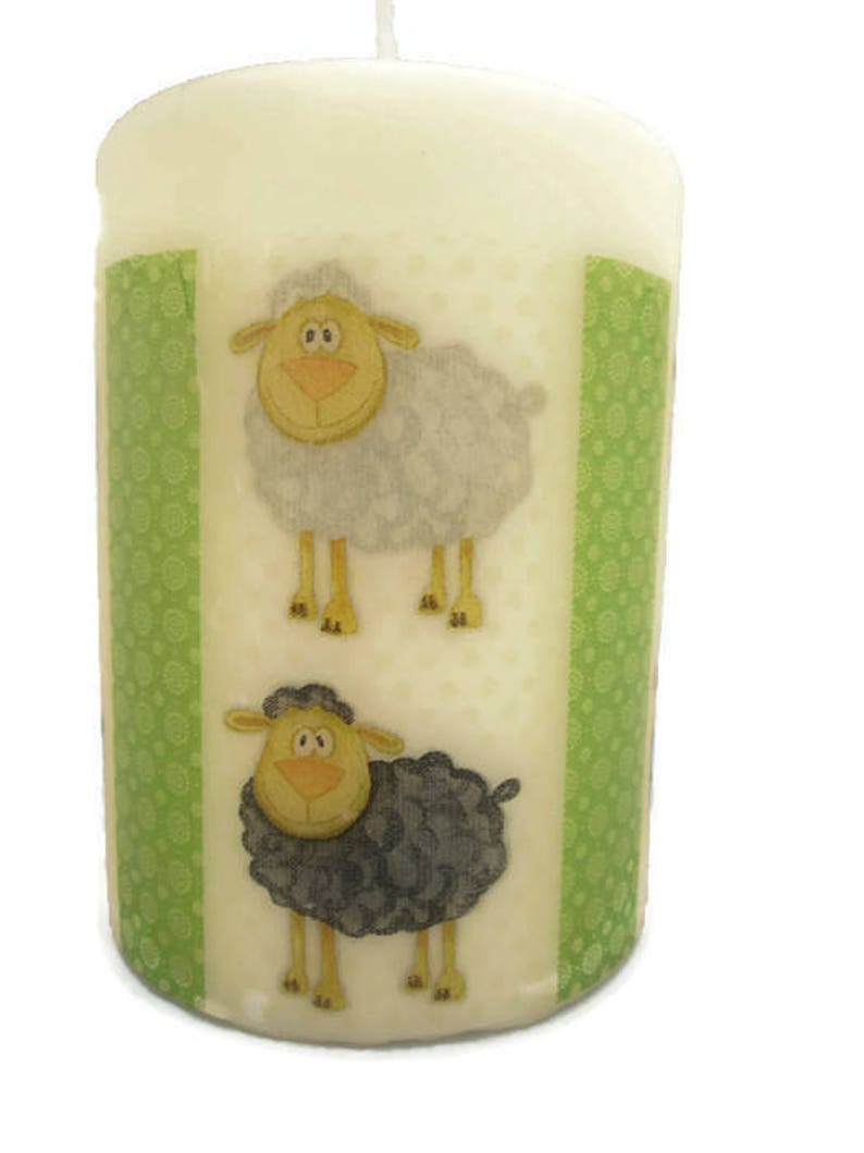 Decorated Candle Sheep Candle Lamb Candle Farm Candle - Etsy