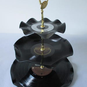 Record Cake Stand, Upcycled Records, Three Tier Cake Stand, Vinyl Cake ...