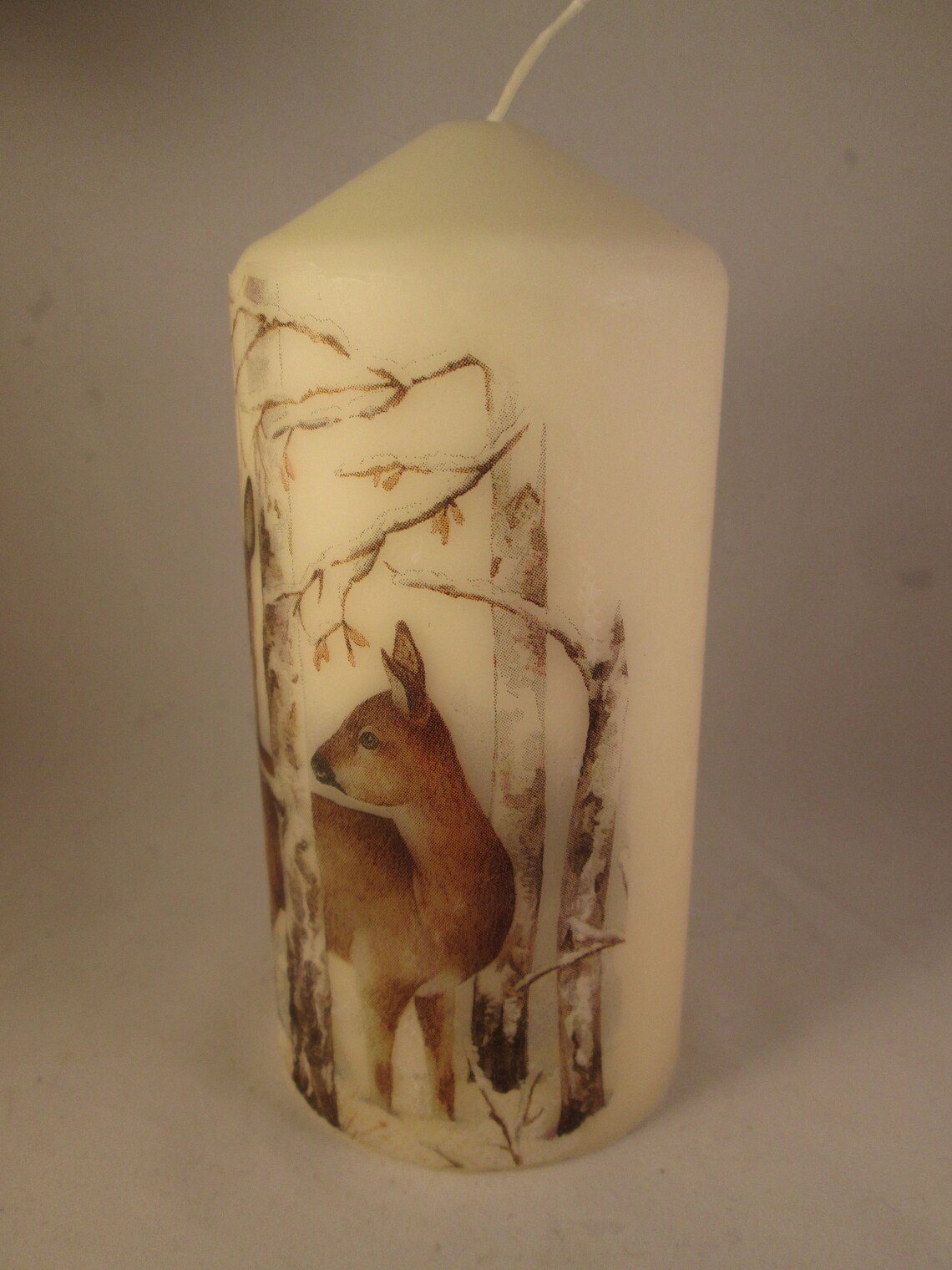 Decorated Candle, Deer Candle, Xmas Candle, Christmas Candle ...