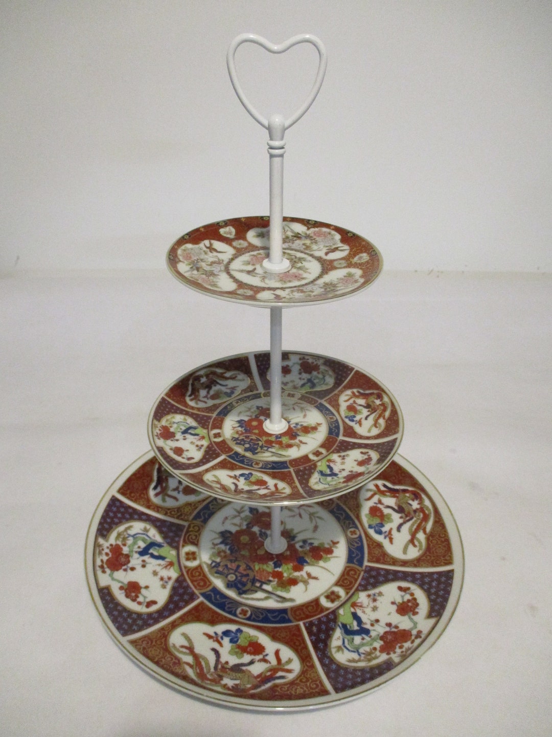 Cake Stand, Upcycled Plates, Three Tier Cake Stand, Chinese Cake Stand ...