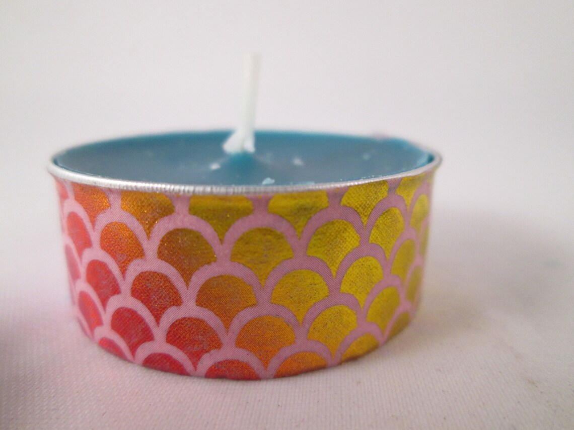 Mermaid Candles Decorated Tea Lights Washi Tealights Fish - Etsy