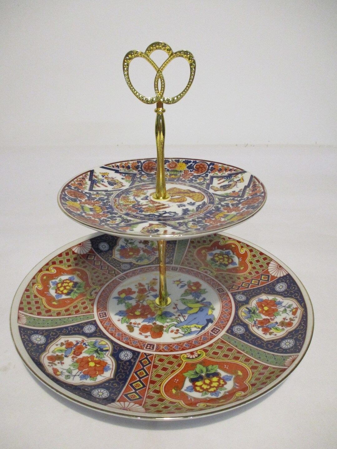 Cake Stand, Upcycled Plates, Two Tier Cake Stand, Chinese Cake Stand ...