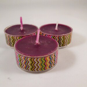 Purple Candles, Decorated Tea Lights, Washi Tealights, Purple Candles ...