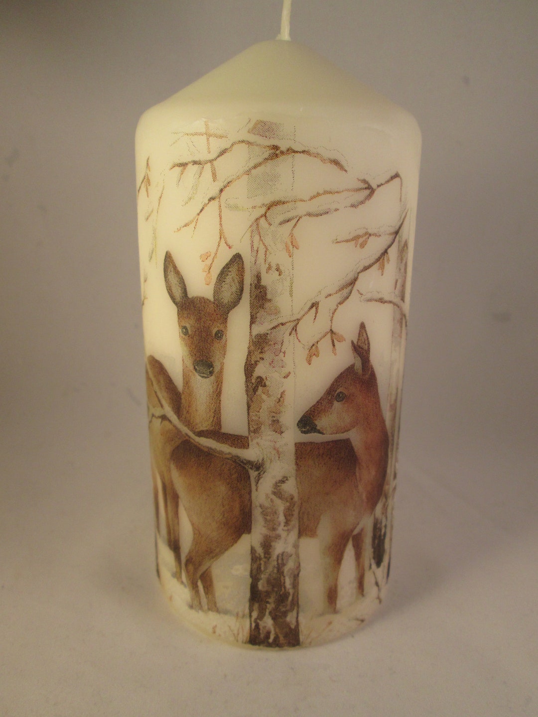 Decorated Candle, Deer Candle, Xmas Candle, Christmas Candle ...