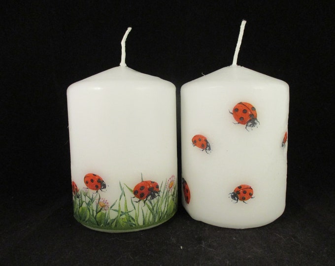 Decorated Candle, Ladybird Candle, Insect Candle, Ladybug Candle ...