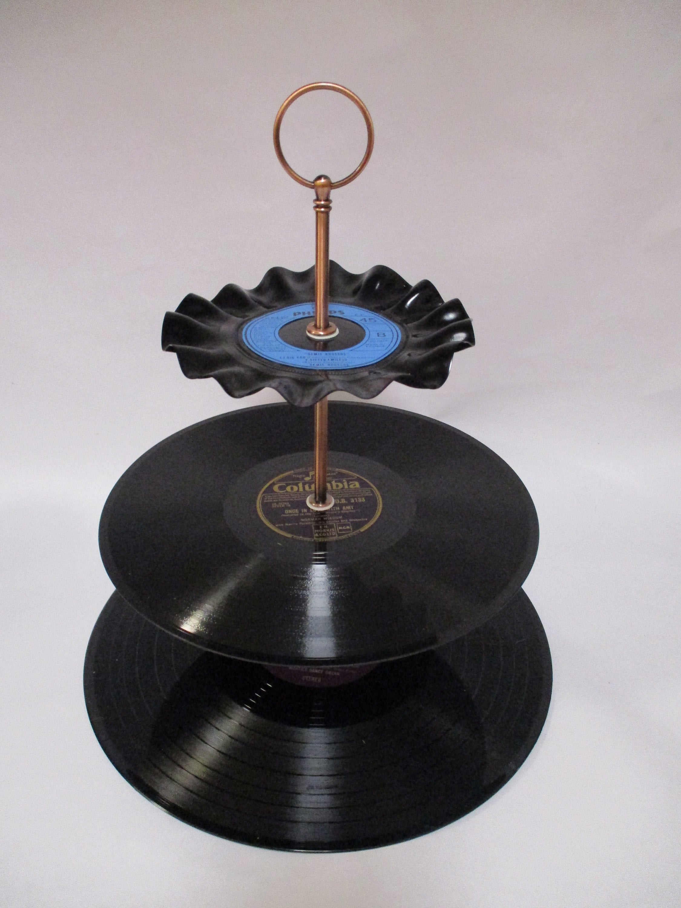Record Cake Stand Upcycled Records Three Tier Cake Stand - Etsy