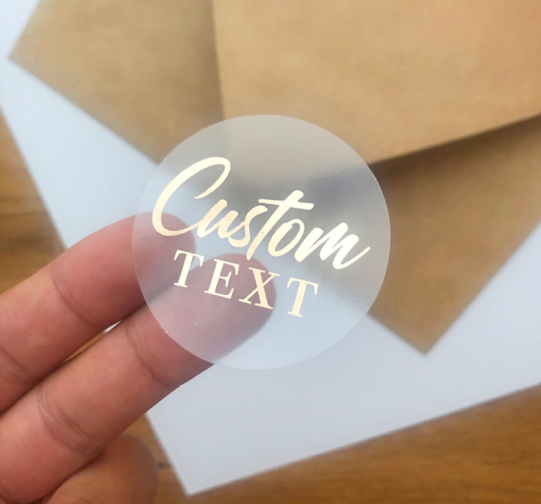 Custom Rose Gold Foil Stickers Foiled Wedding Favor Stickers Custom ...