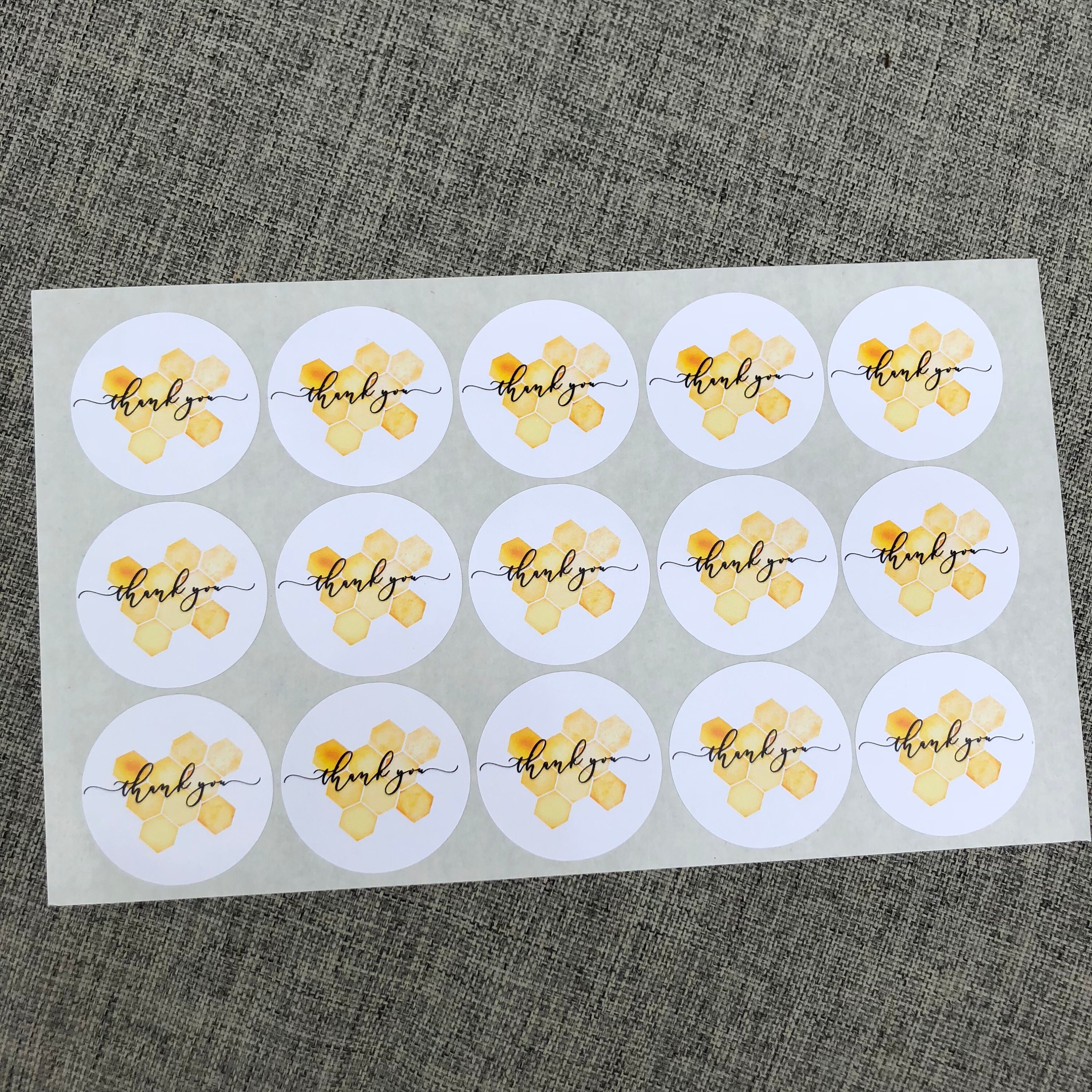 Honey Comb Thank You Stickers | Geometric Stickers | Honey Stickers ...