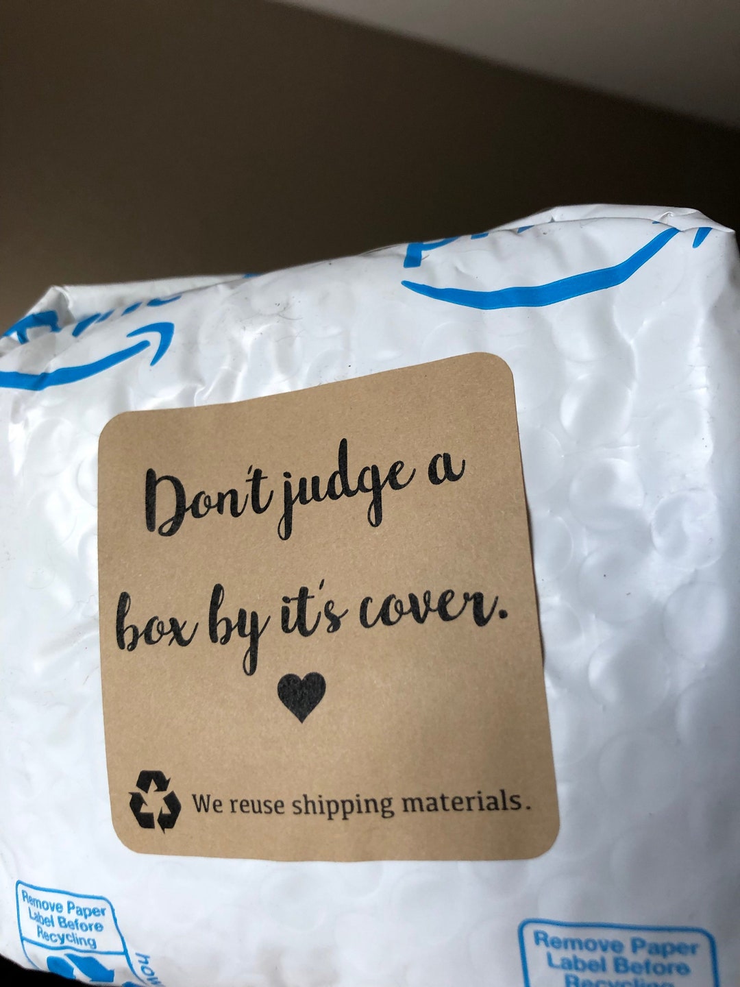 Recycle Sticker for Packaging | Don't Judge a Box by It's Cover Sticker ...