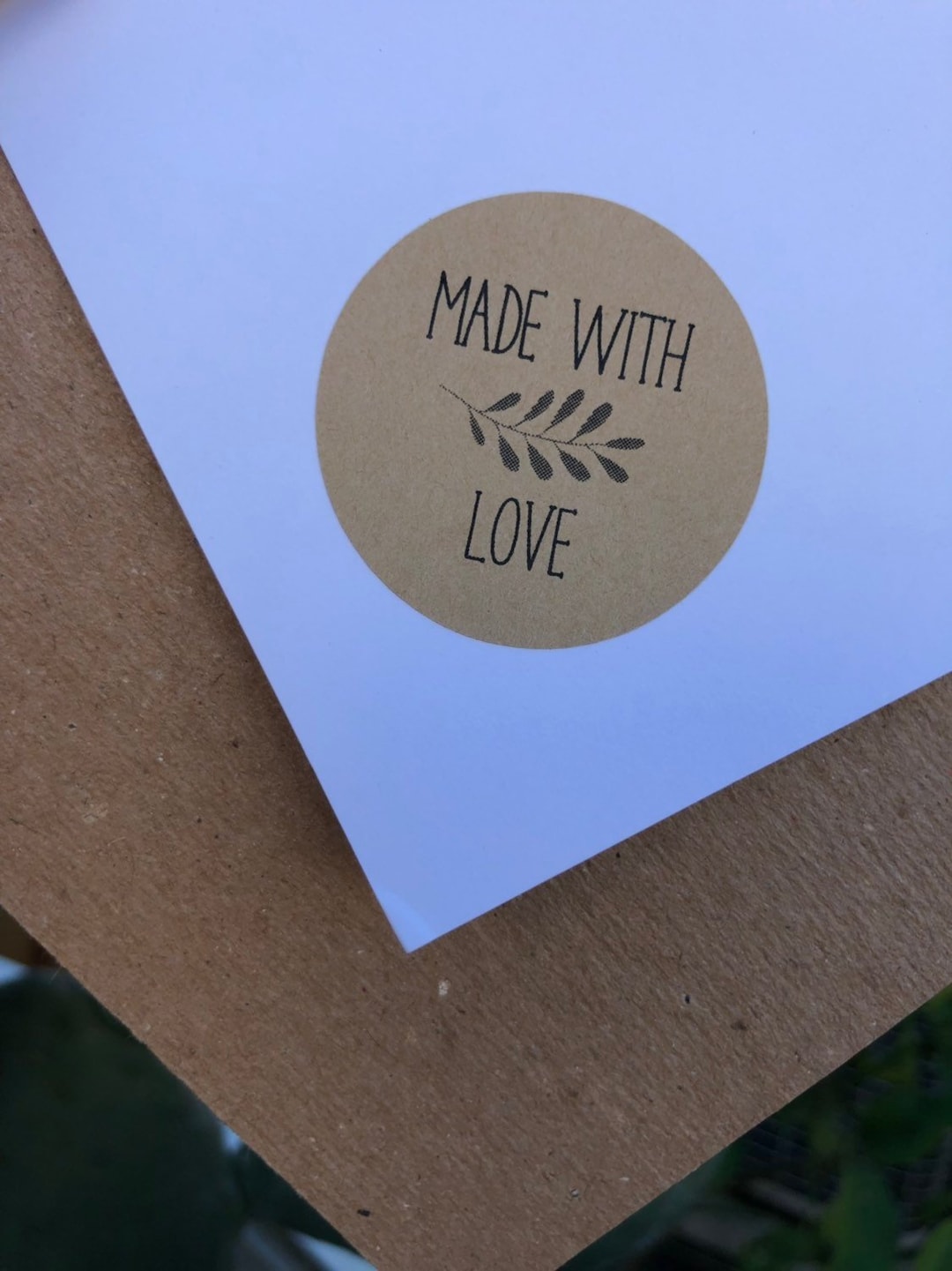 Made With Love Sticker | 1.5 Inches 30 Pieces Kraft Stickers ...