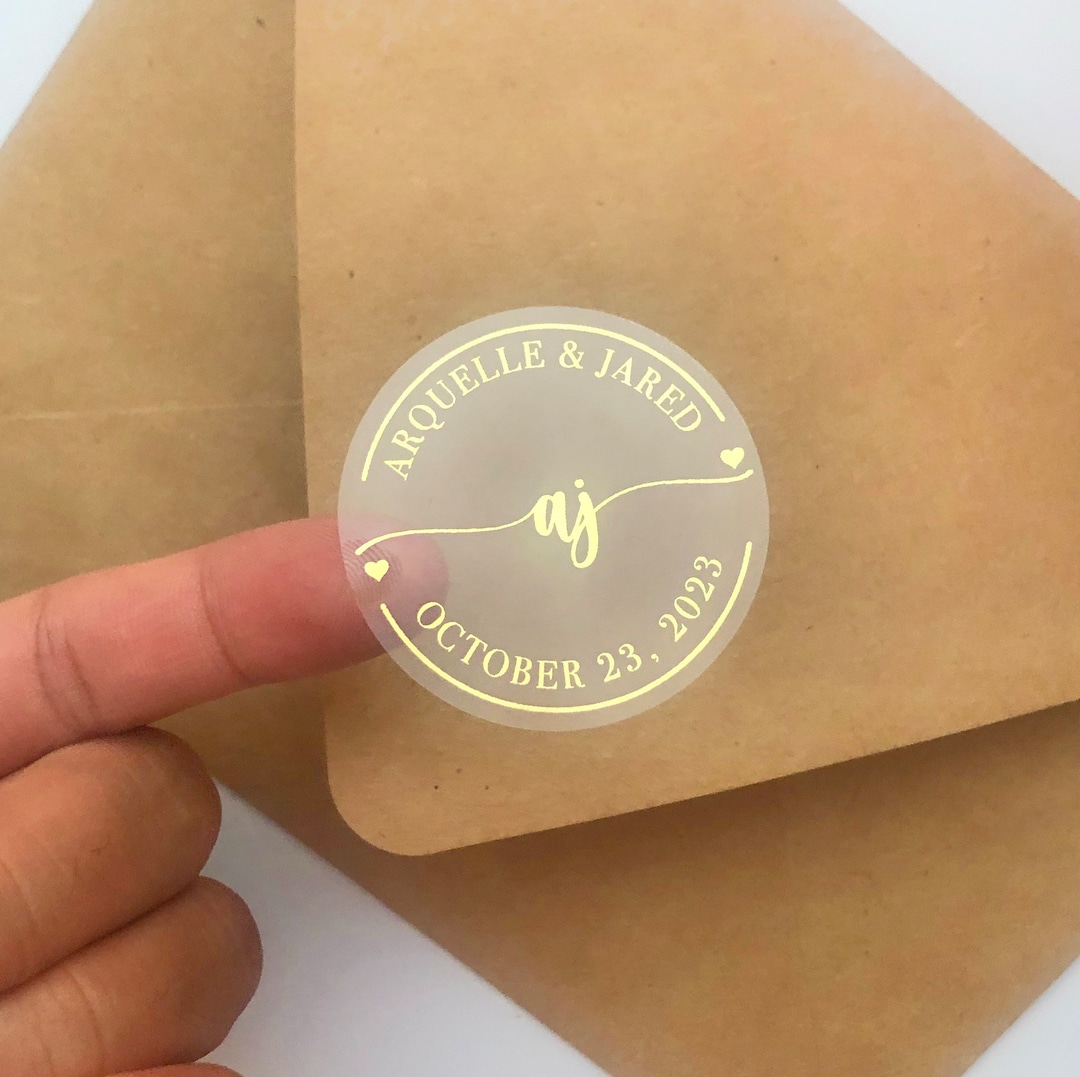 Gold Foil Wedding Initials | Rose Gold Foil Stickers for Wedding Favors ...