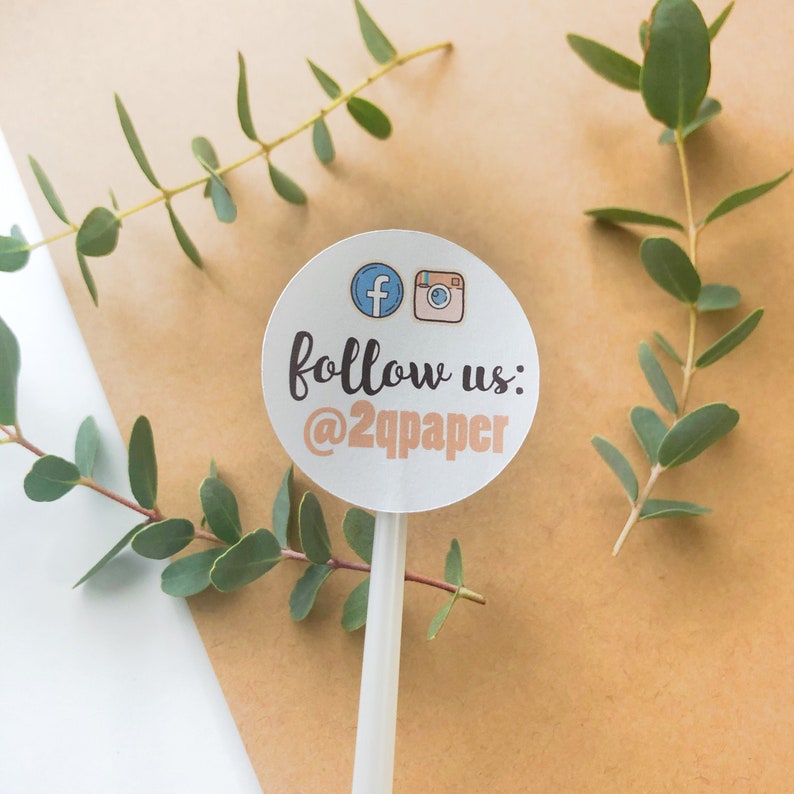 30 pcs Social Media Stickers Follow Us on Facebook or | Etsy