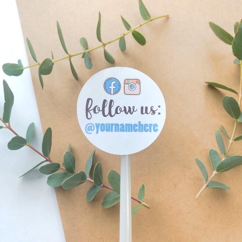 30 pcs Social Media Stickers Follow Us on Facebook or | Etsy