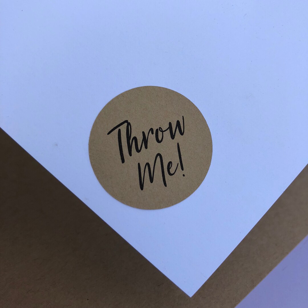 Throw Me Sticker | Wedding Toss Round Circle Sticker Label | Toss Bag ...