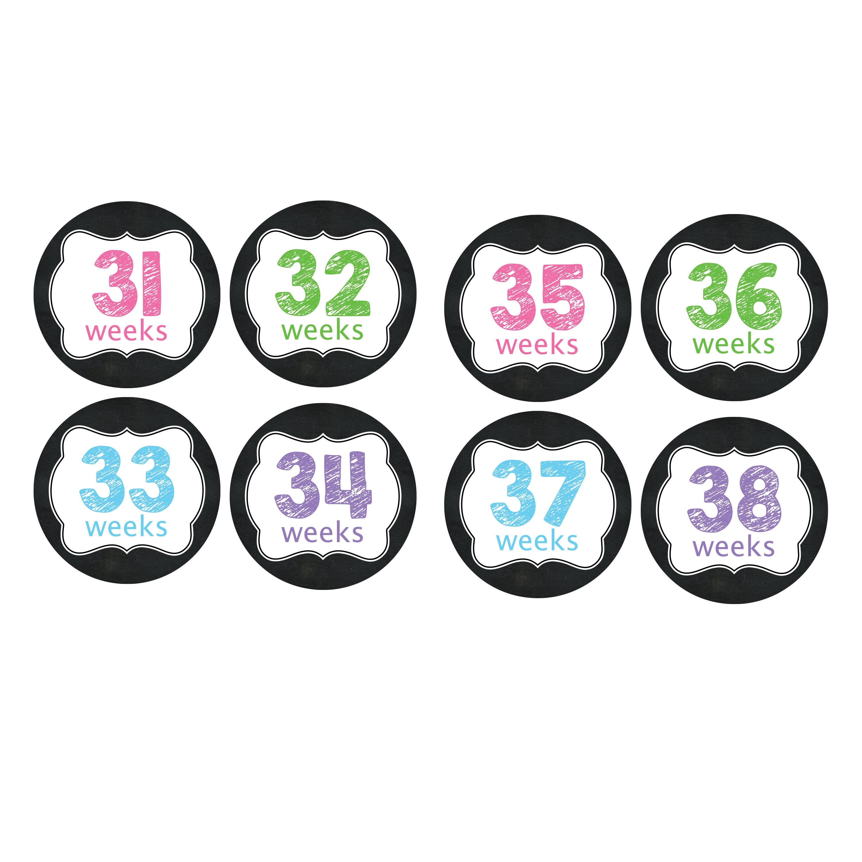Baby Bump Stickers Chalkboard Style | Pregnancy Stickers | Belly ...