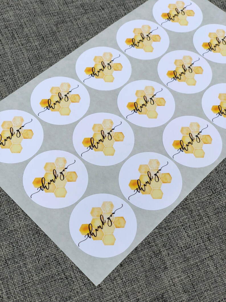 Honey Comb Thank You Stickers | Geometric Stickers | Honey Stickers ...