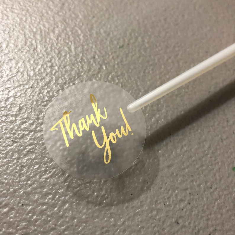 Clear Gold Foiled Thank You Stickers Thank You Sticker | Etsy