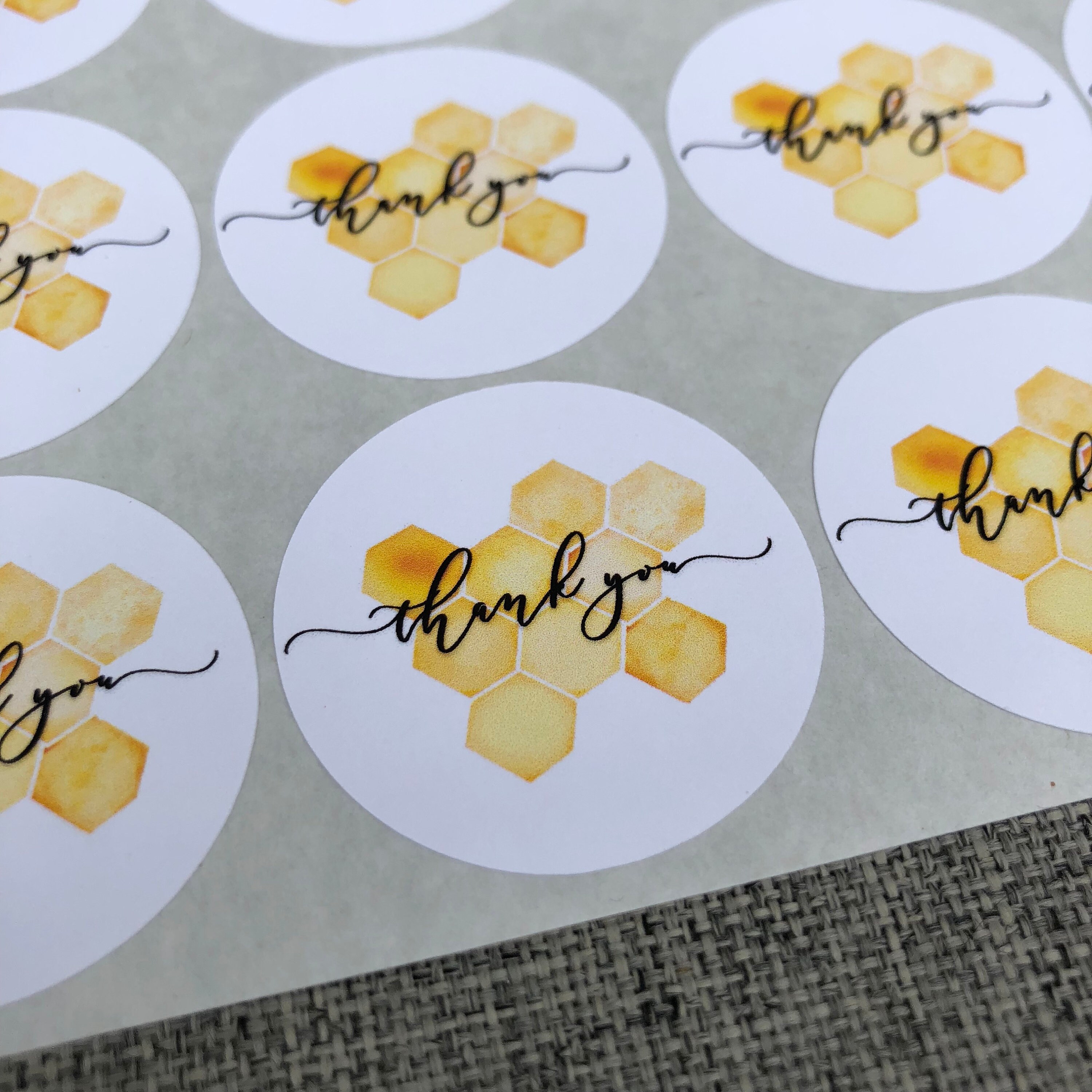 Honey Comb Thank You Stickers | Geometric Stickers | Honey Stickers ...