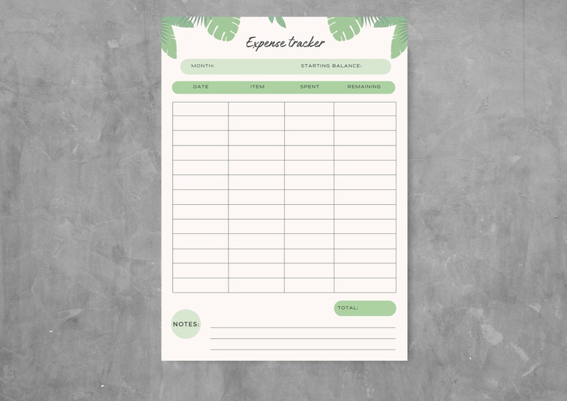 Expense Tracker Printable Spending Tracker Budget Template - Etsy