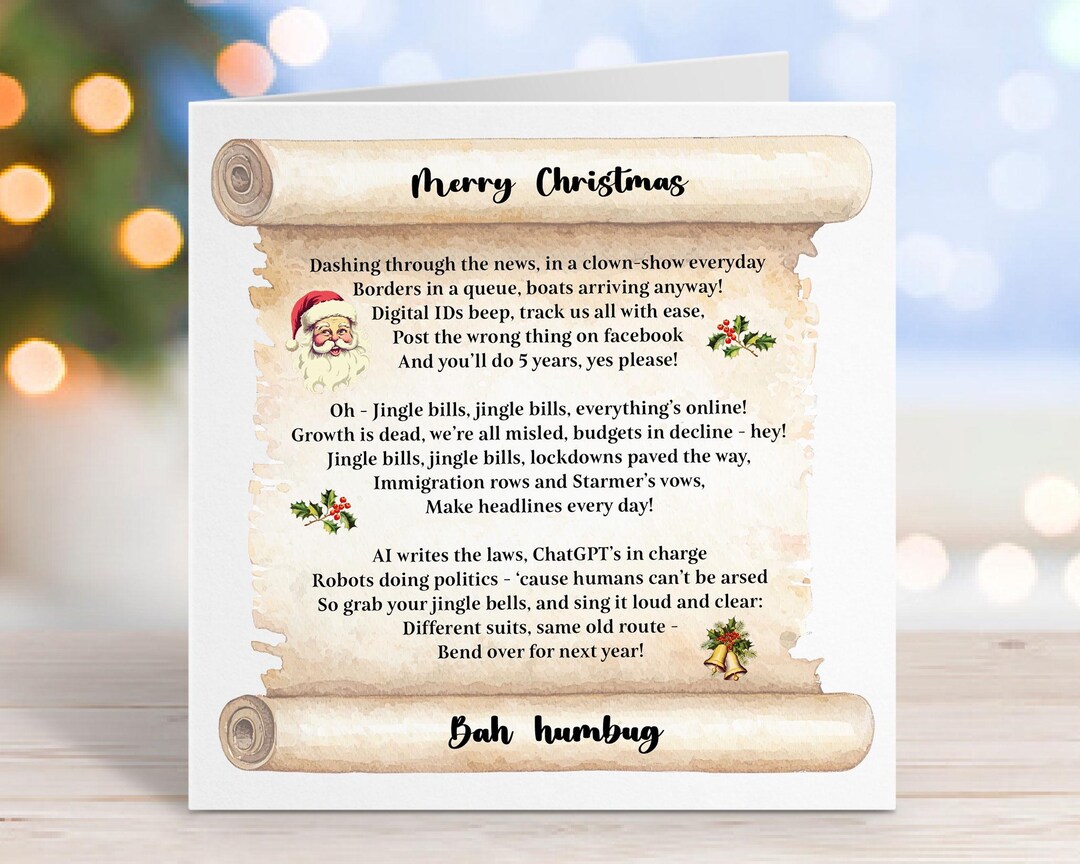 Funny Christmas Card - Political Satire Xmas Card for Him or Her ...